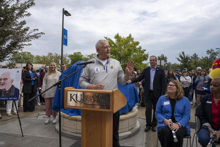 Ascher Family Plaza unveils new statue: The Jayhawk Nest | News ...