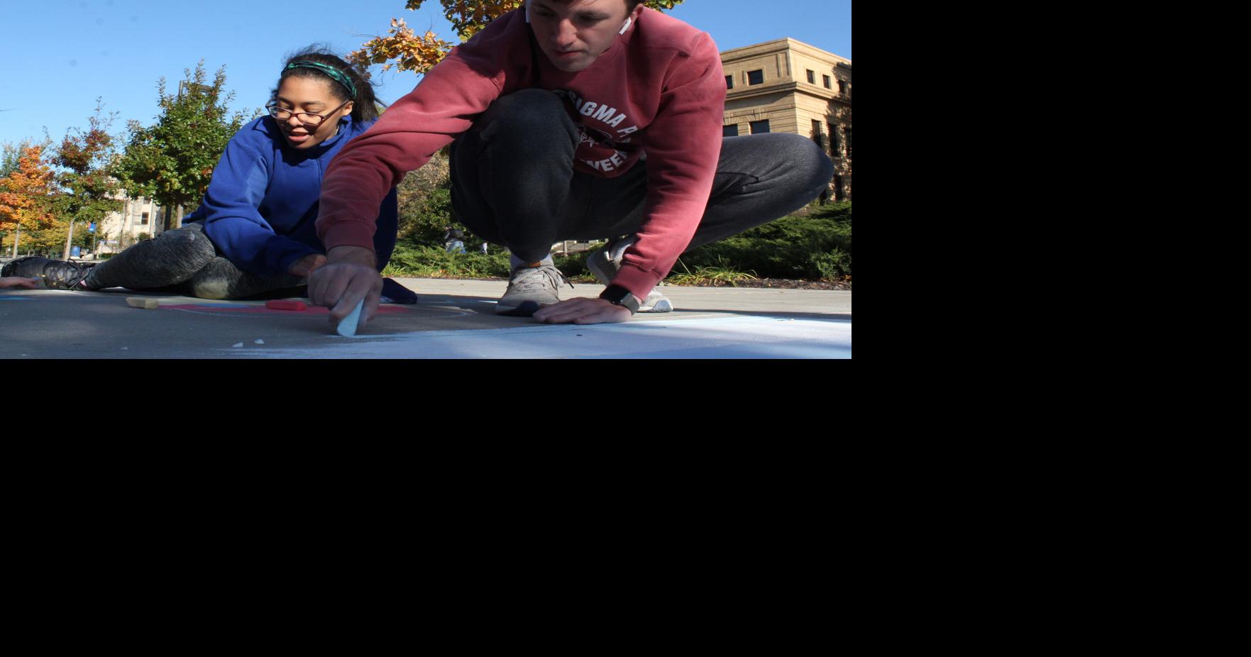 Chalk & Rock: Campus organizations give Wescoe Beach a makeover | Arts ...