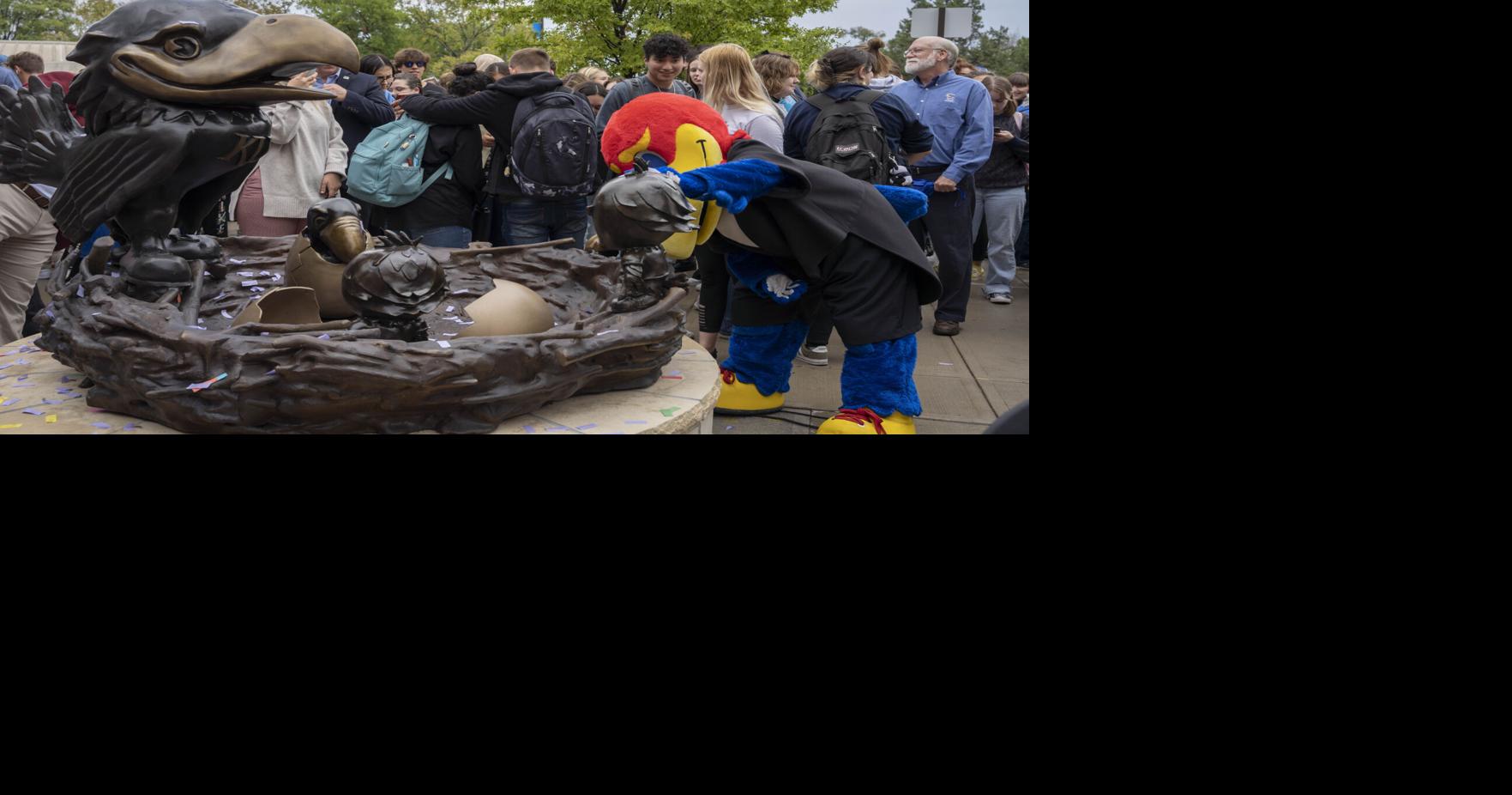 Ascher Family Plaza unveils new statue: The Jayhawk Nest | News ...