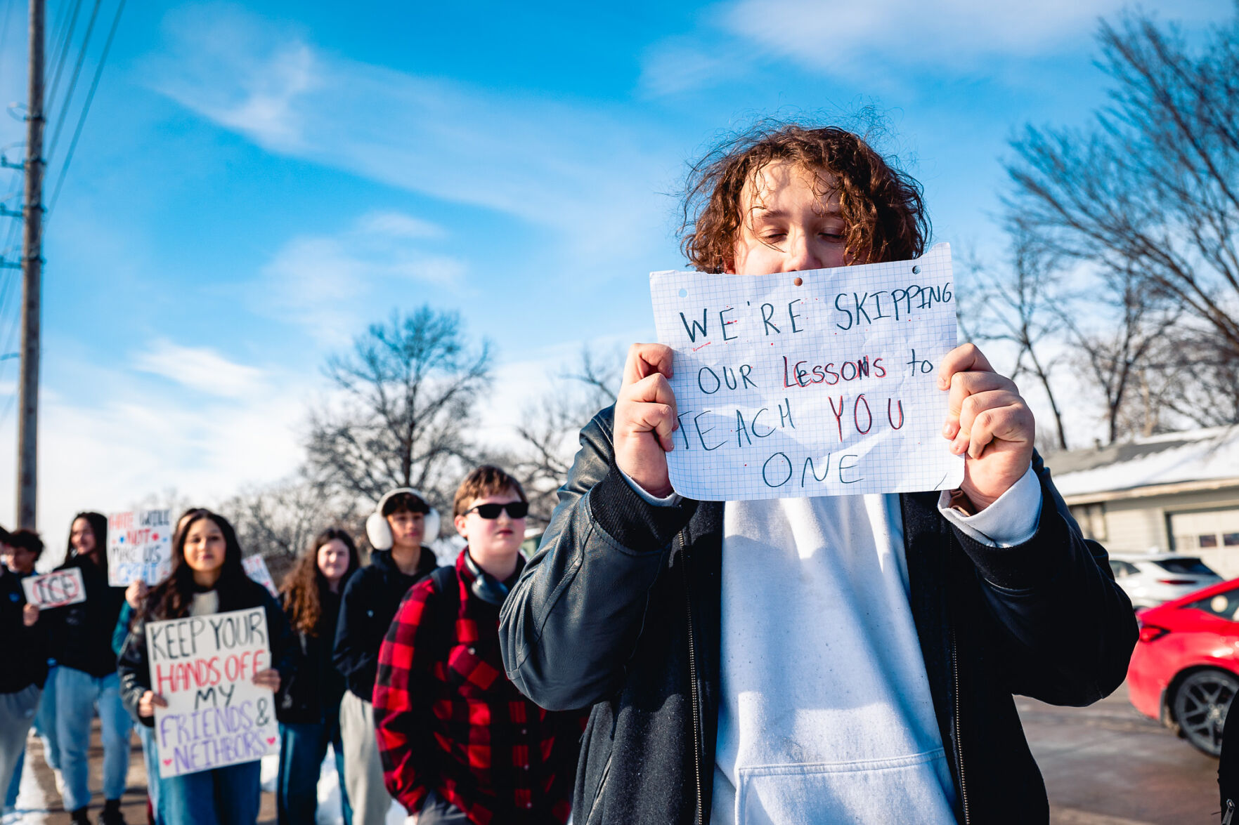 Lawrence High School walkout draws KU support in ICE protest | News ...