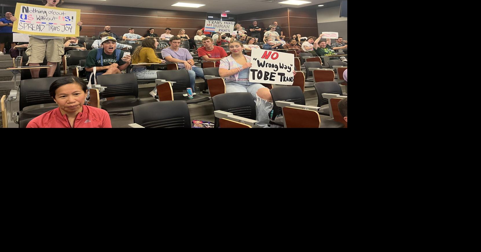 Pro-transgender demonstrators protest “Transitioned: the Whole Story ...