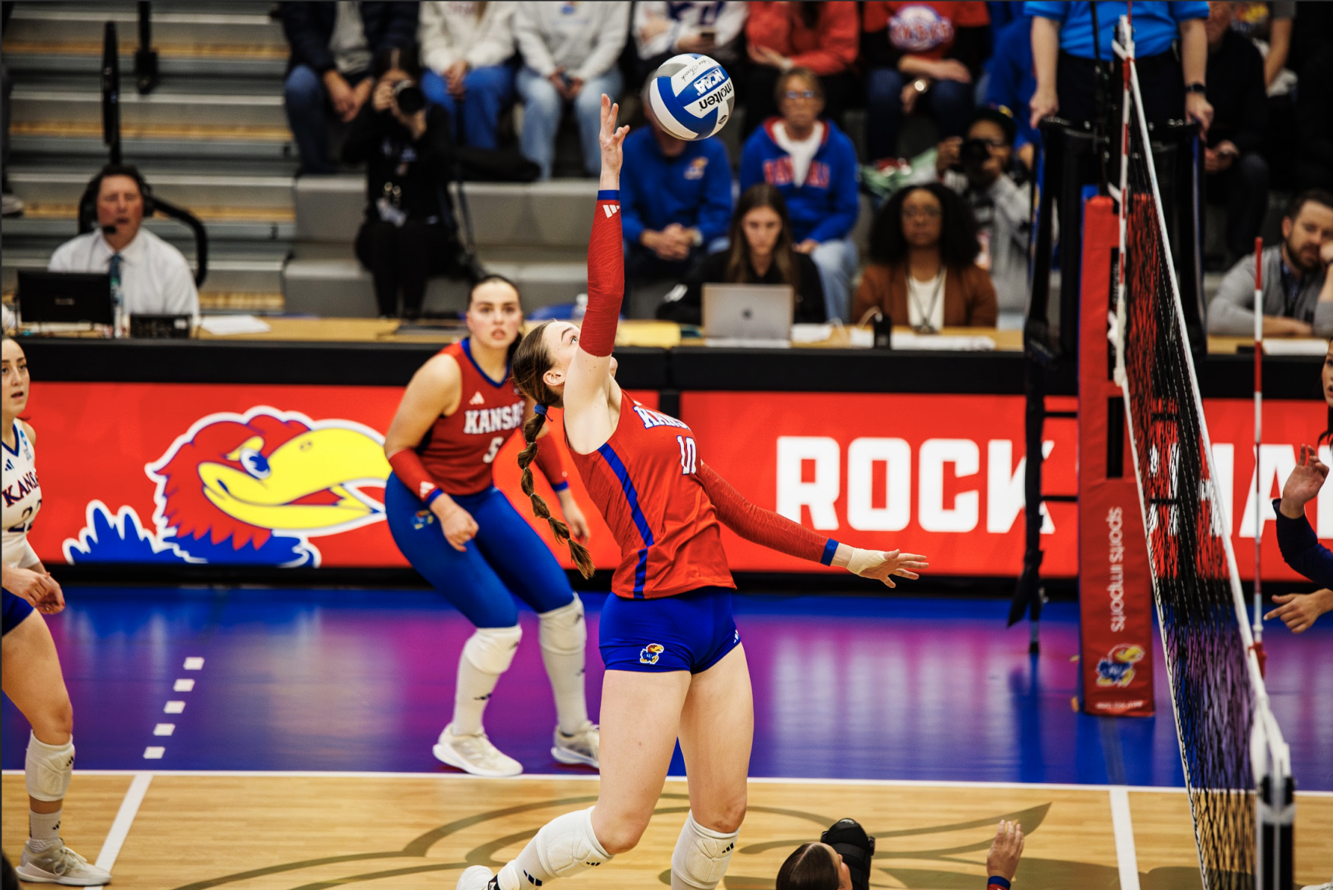 Kansas volleyball sweeps High Point in NCAA tournament matchup | Sports ...