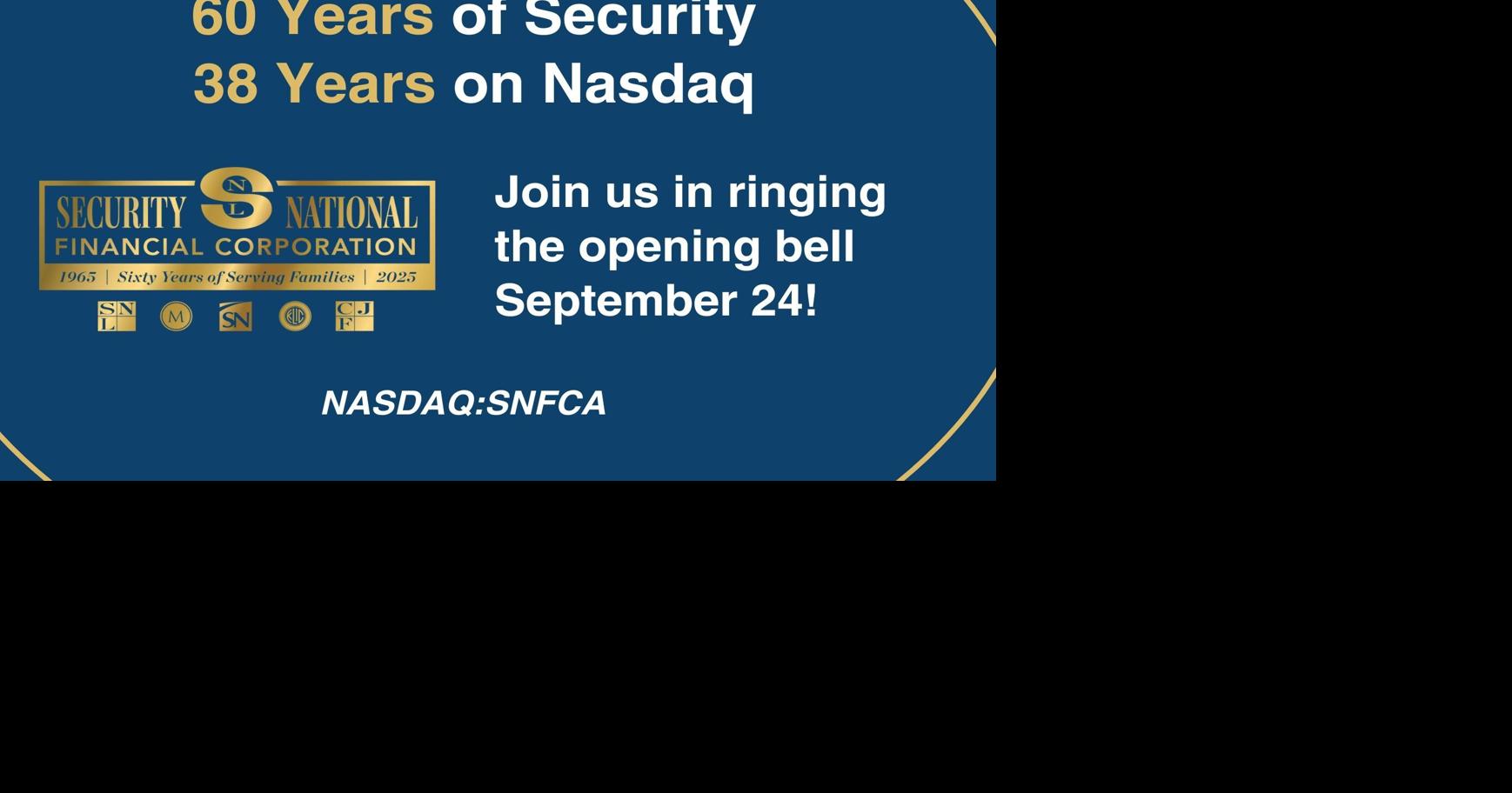 Security National Financial Cor Rings NASDAQ Opening Bell to Celebrate 60 Years in Business ...