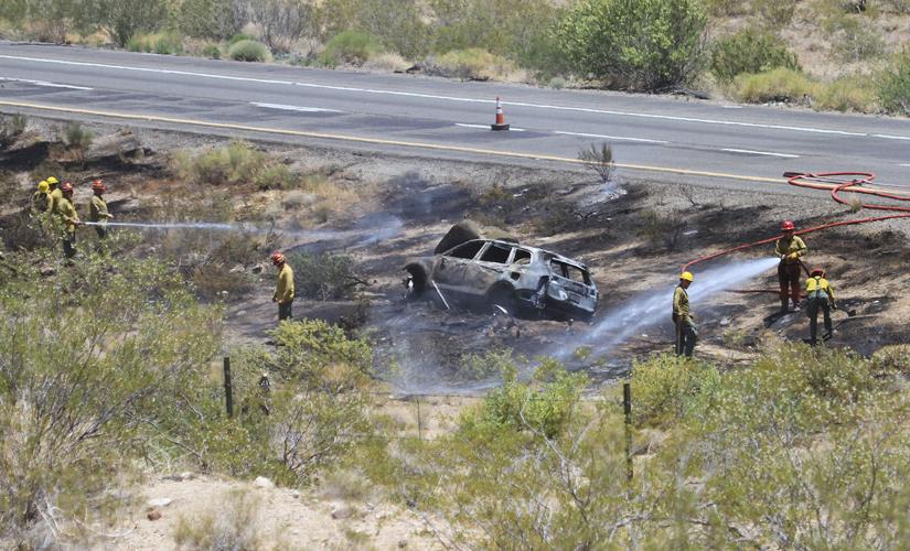 Vehicle sparks brush fire on I-40 near Kingman | News | kdminer.com