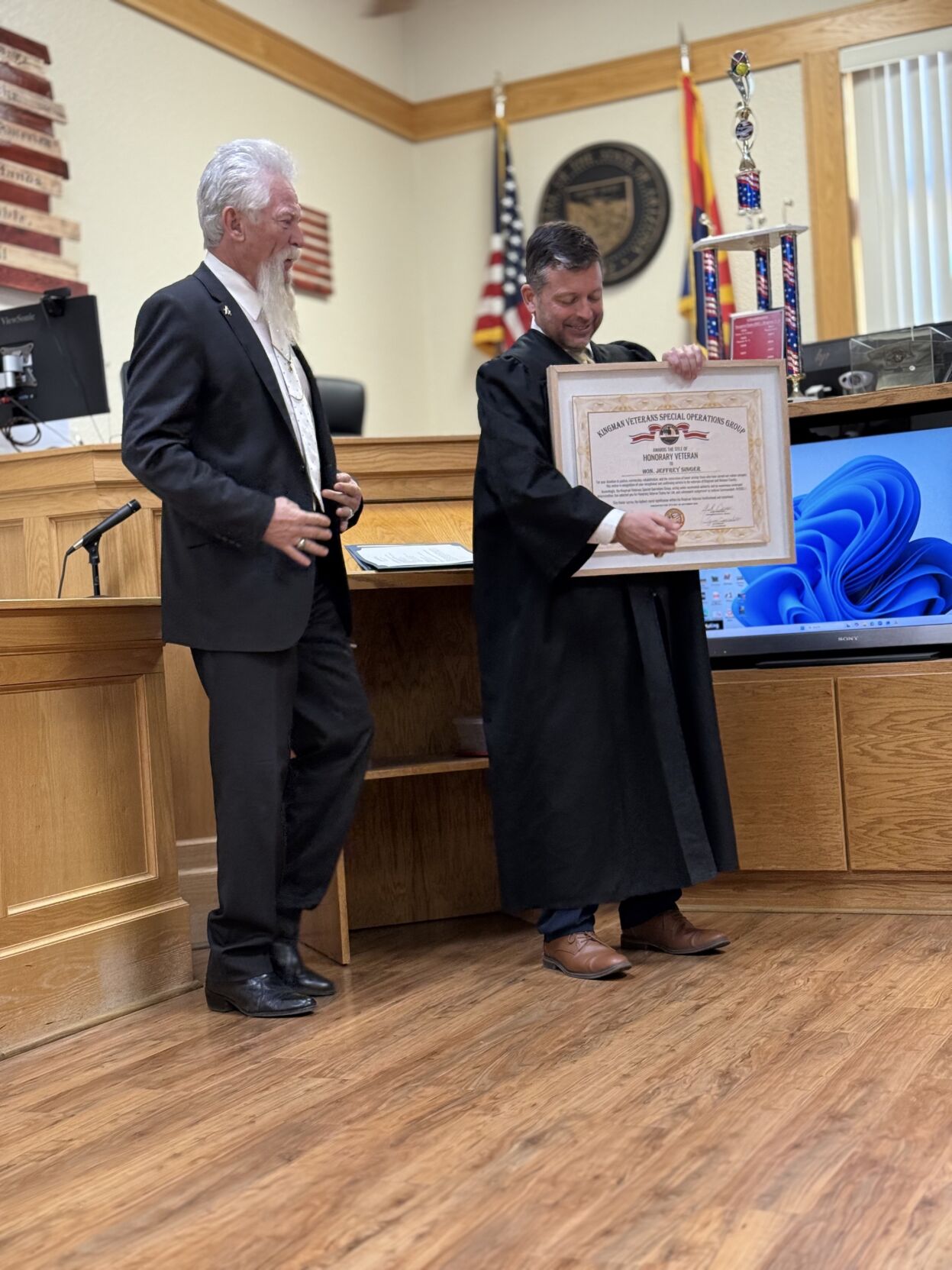 An honorary veteran: Judge Singer honored for his work in Veterans ...