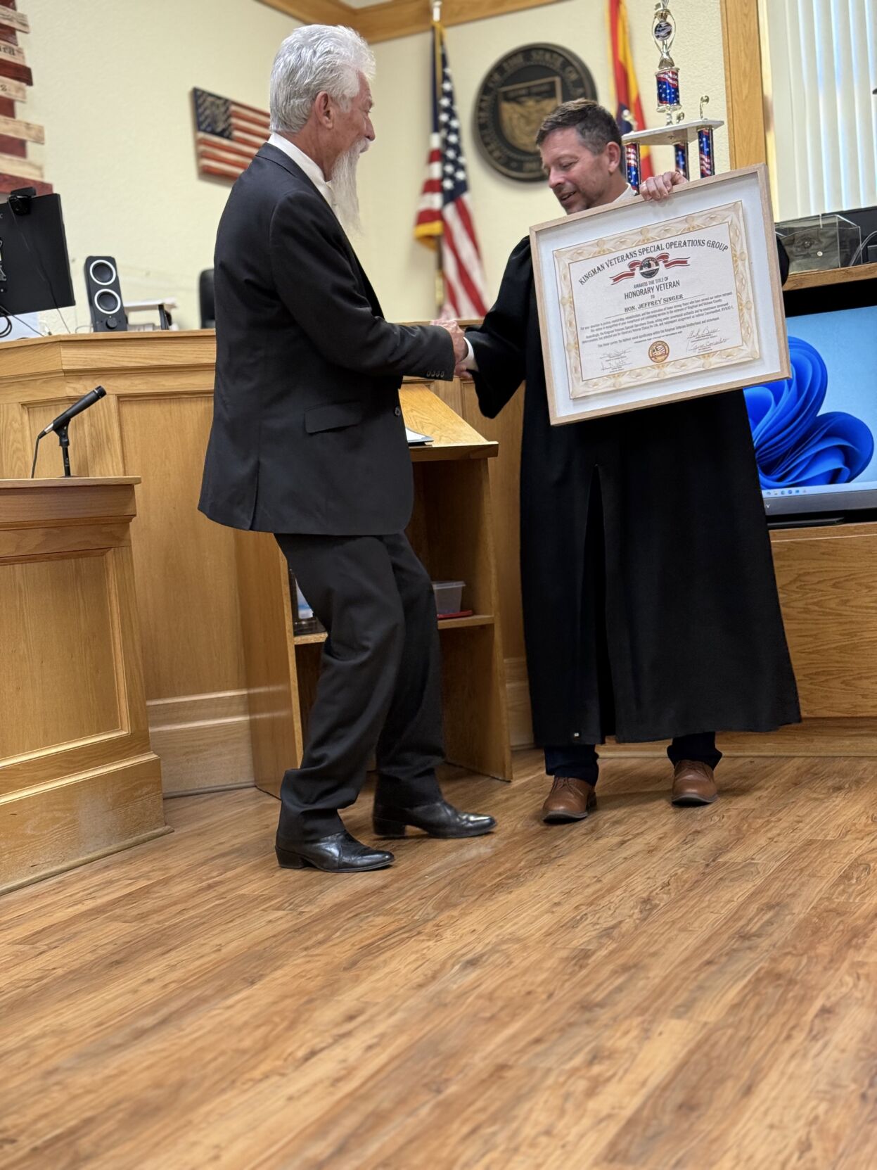 An honorary veteran: Judge Singer honored for his work in Veterans ...