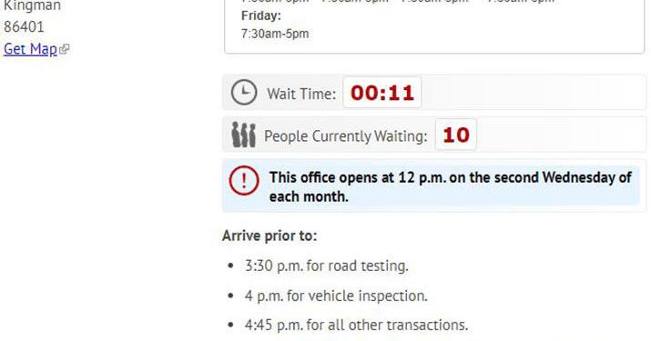 ADOT website now provides MVD wait times | | kdminer.com