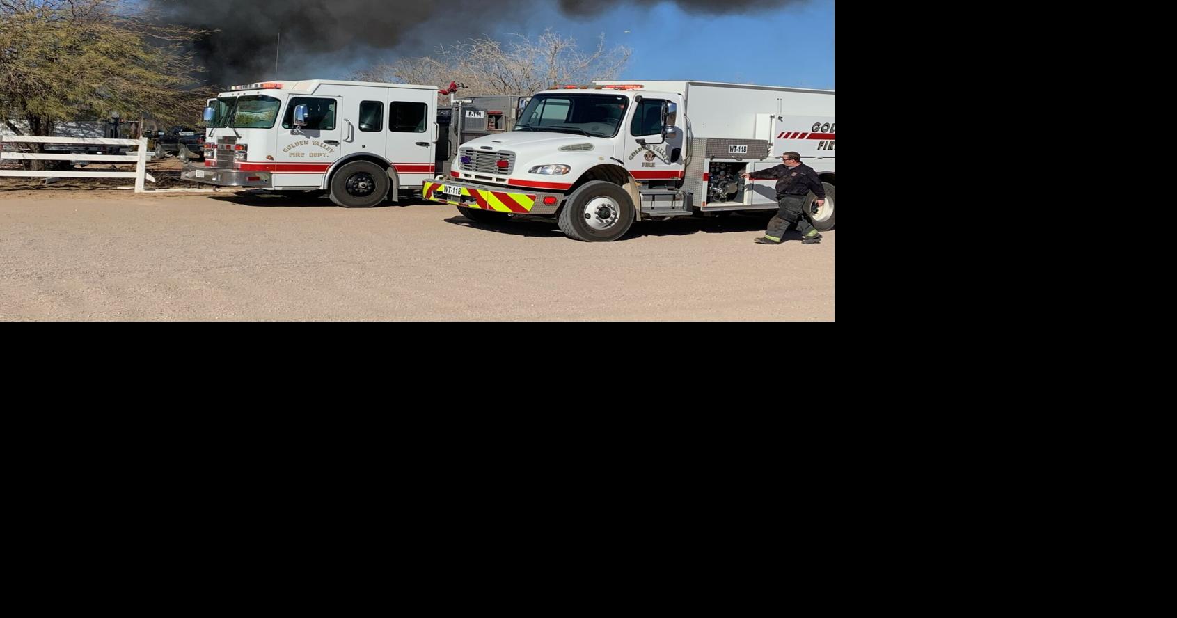 Car backfire fire destroys Golden Valley garage and outbuilding | News ...