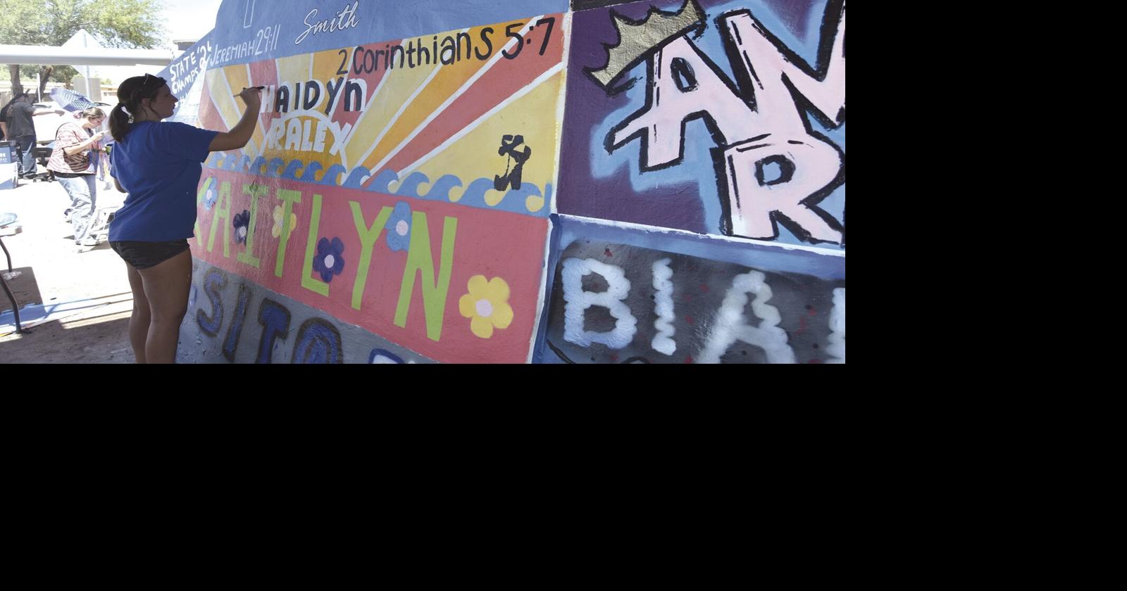 Leaving their mark: Needles High School juniors continue underpass ...