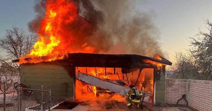 Early morning fire engulfs garage and car in Kingman | | kdminer.com