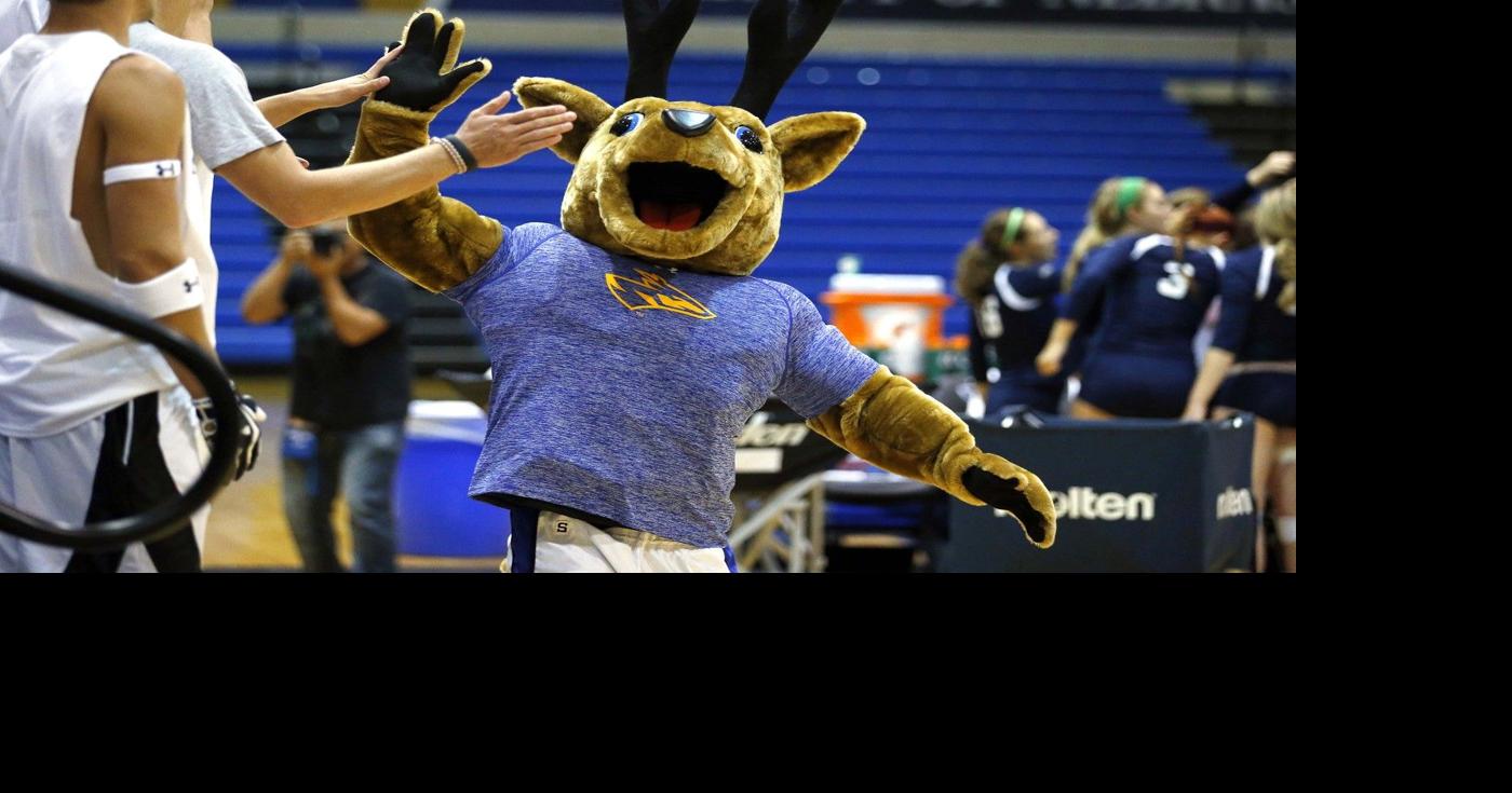 Eight mascots compete in dance off Saturday during UNK basketball games