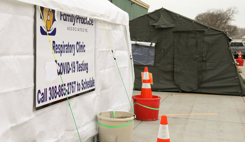 National Guard sets up tents at Family Practice for respiratory care ...