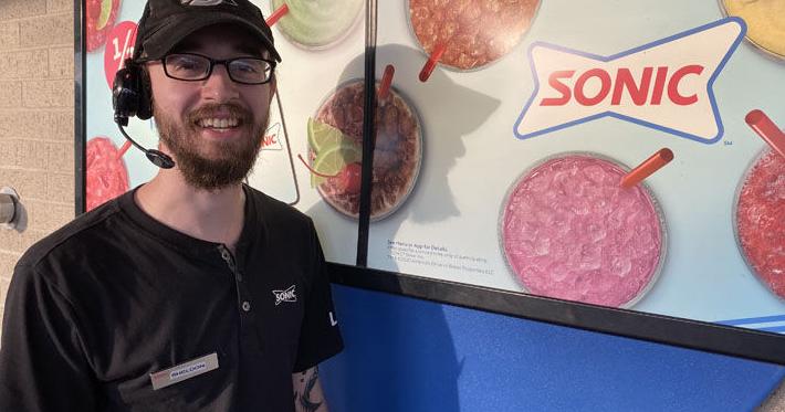Sonic Man: Sheldon skates at work to bring customer smiles