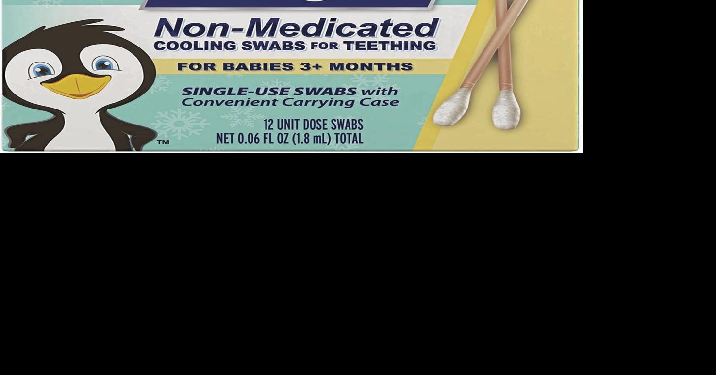 Teething relief gel‌: Baby Orajel Non-Medicated Cooling Swabs