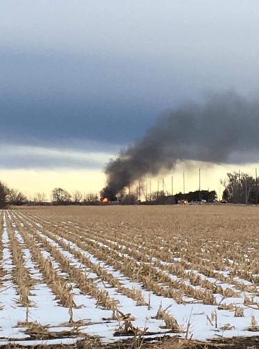 Farm building destroyed in fire near Overton Golf CLUB