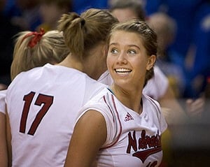 VOLLEYBALL: Mueller steps up in postseason debut | Huskersnews ...
