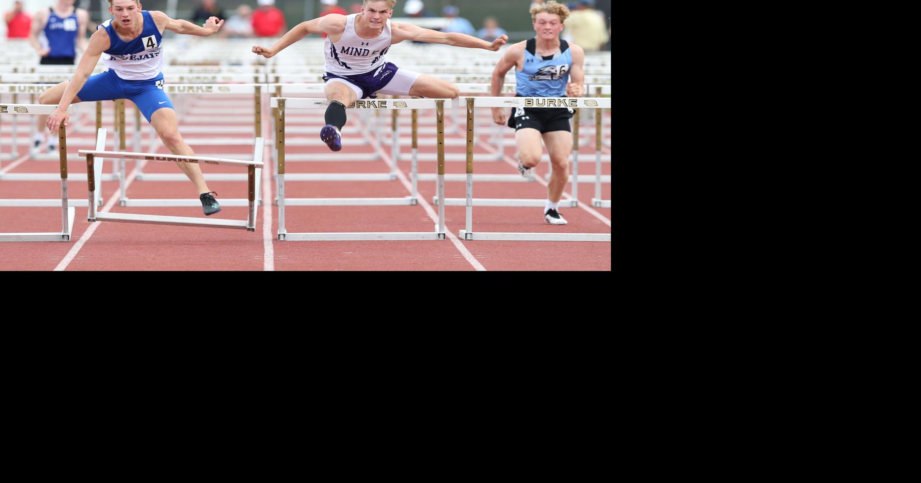 Gage Fries keeps hurdle medal in Minden's hands