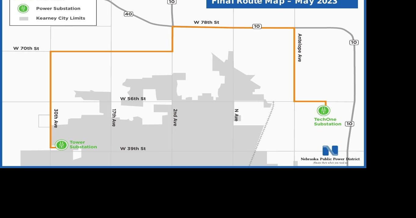 NPPD's final power line route for Kearney skips developed areas