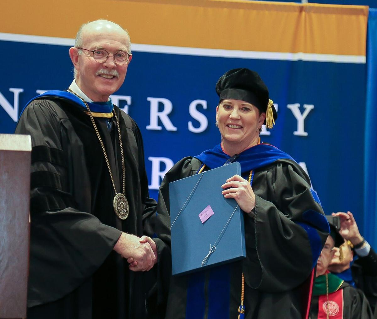 Brooke Envick gets UNK faculty award at commencement