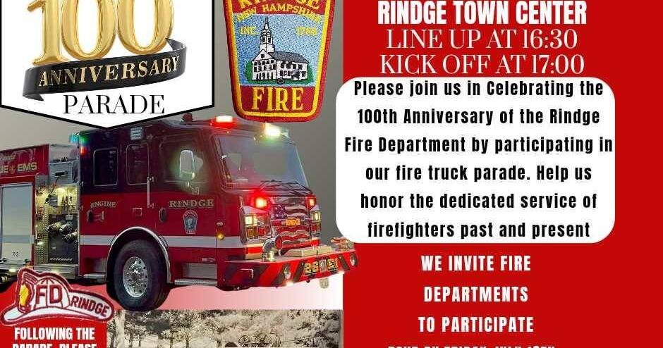 Rindge Fire Department celebrates 100 years with parade | Local News ...