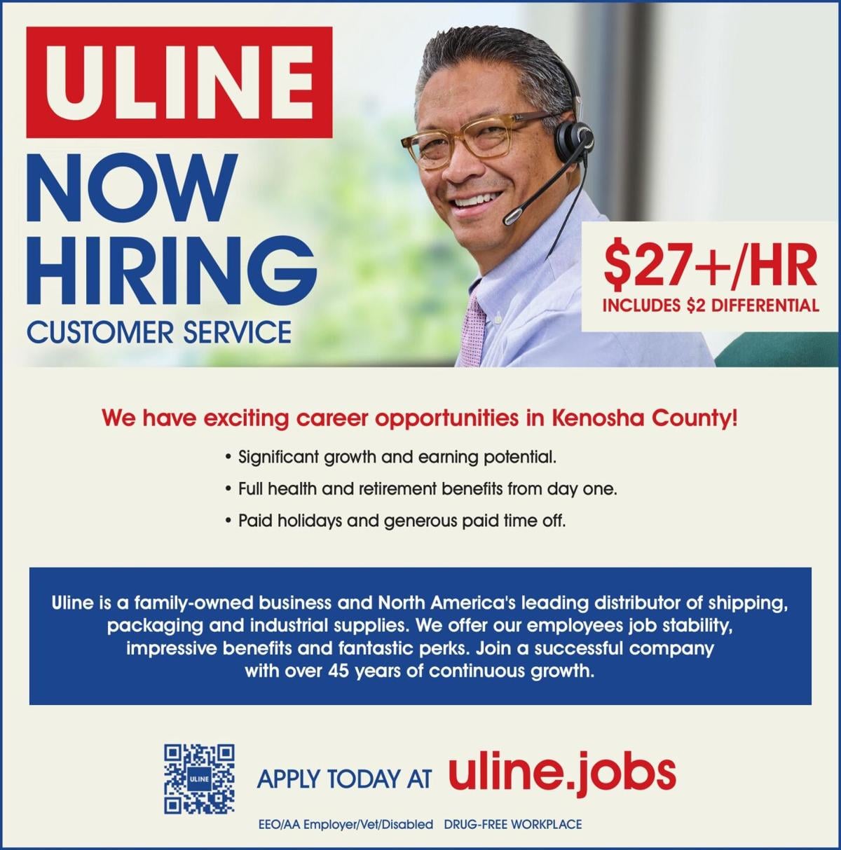 ULINE - EMPLOYMENT - Ad from 2026-06-11