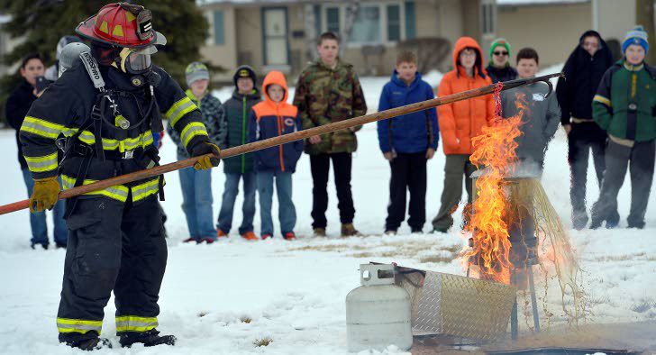 In case of fire, these Boy Scouts are prepared