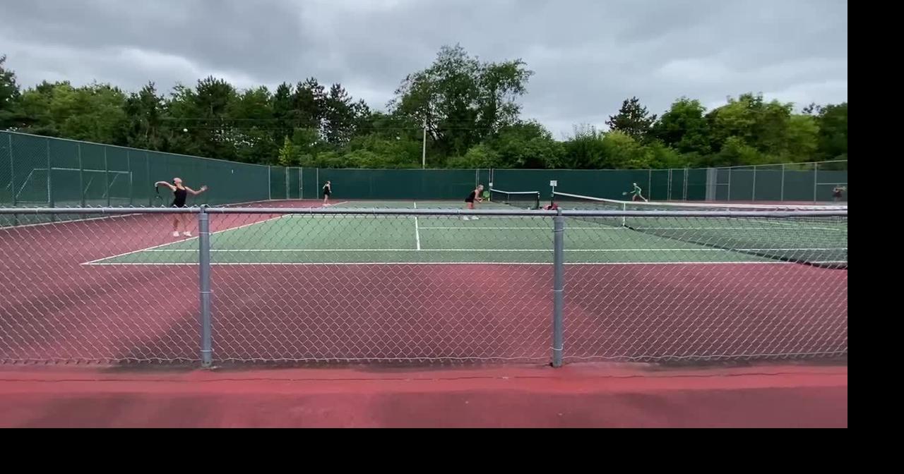 Badger girls tennis competes in a match against Waterford