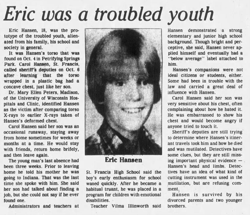 KN Cold Cases: Eric Hansen, found Oct. 4, 1983