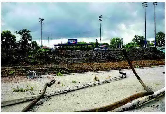 Simmons Field turf, drainage work starts