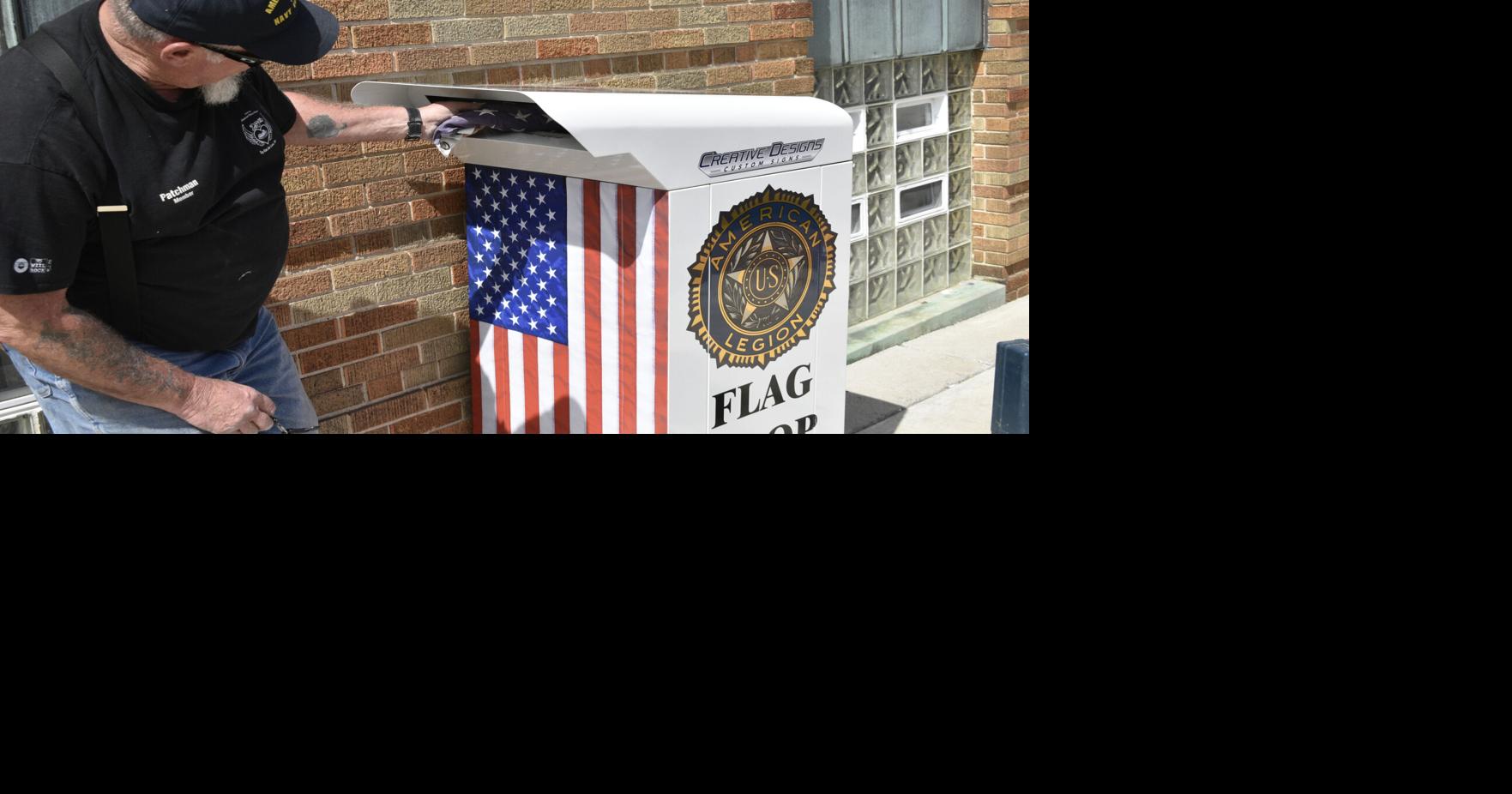 American Legion Post 21 installs flag drop-off box in Kenosha