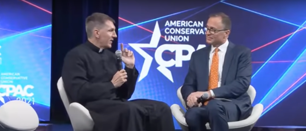 Fr. Altman gives blessing at CPAC, after Diocese removed him from ministry
