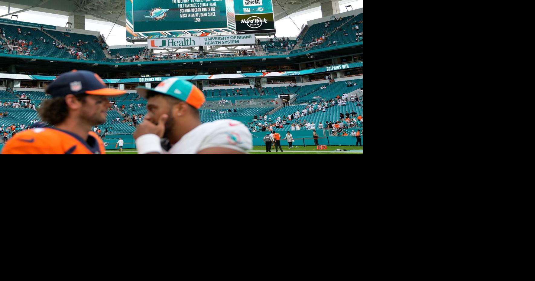 Miami Dolphins score 70 points and take a knee rather than take a shot at NFL scoring mark