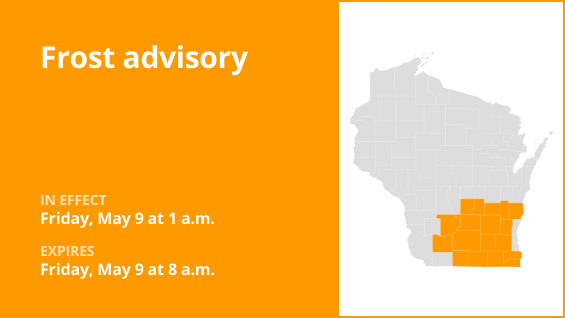 Update: Wisconsin under a frost advisory Friday
