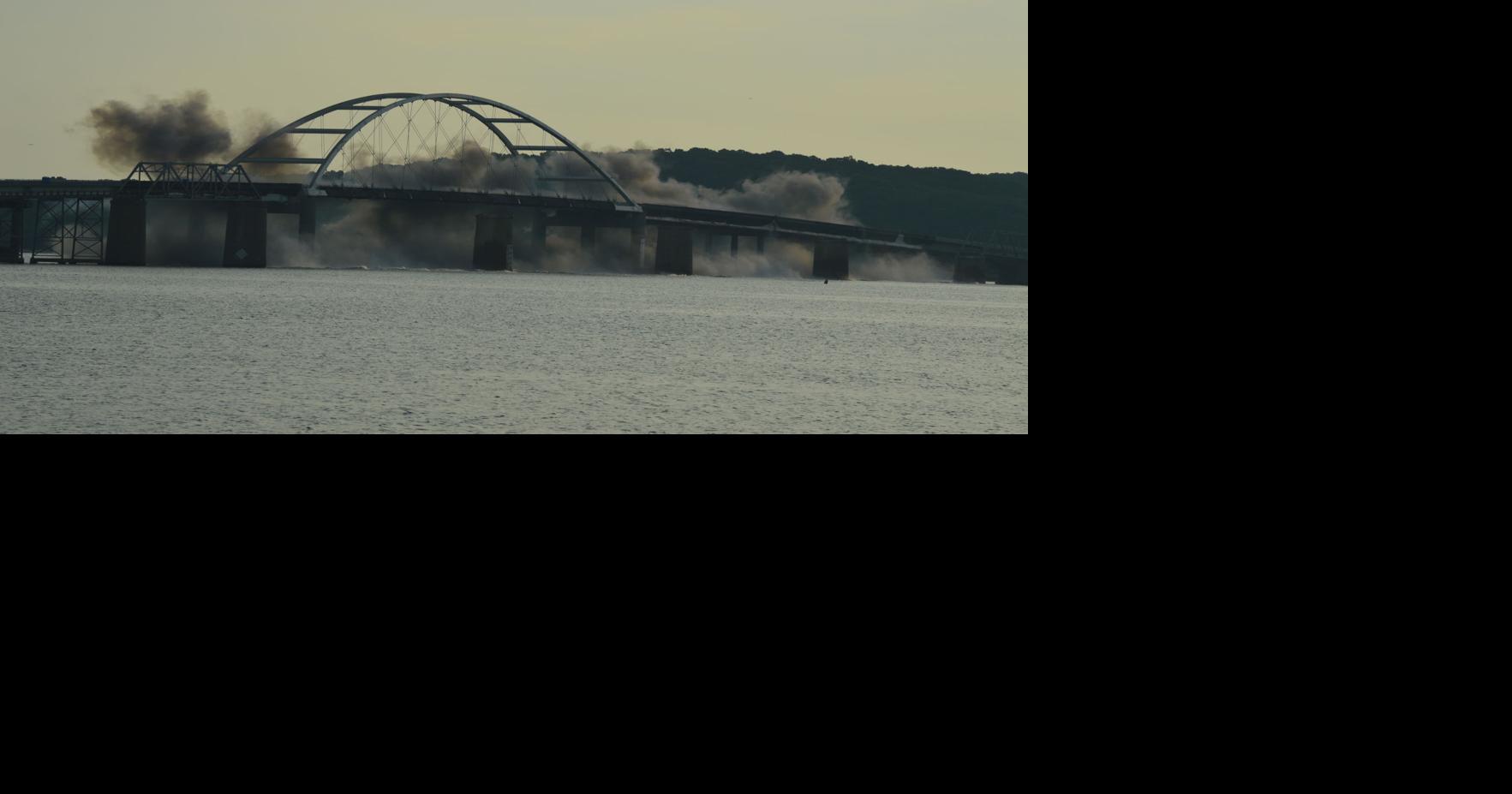 Thousands attend explosive demolition of old Eggners Ferry Bridge ...