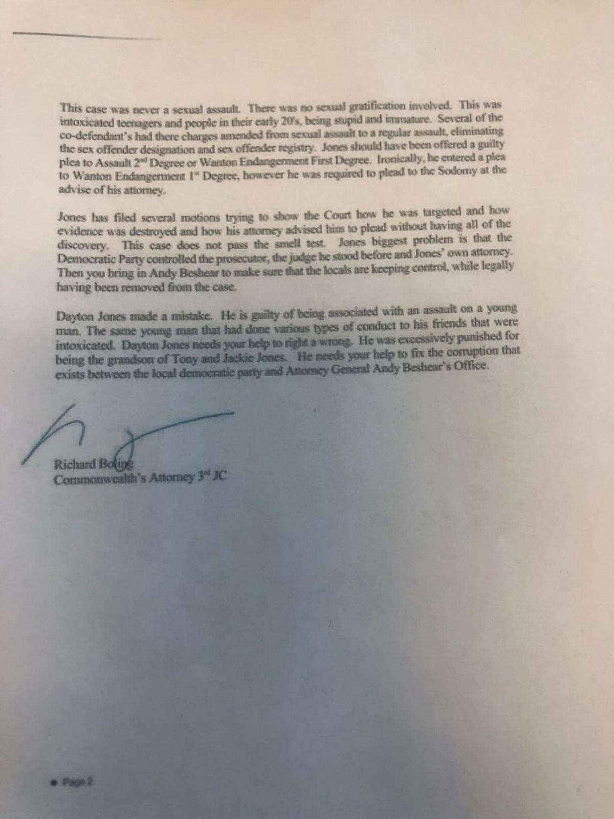 Commonwealth's Attorney Rick Boling wrote letter in favor of Dayton ...