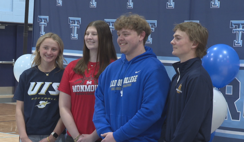 College signing celebrations for Cooper Parrish, Gabby Myers, and Bronc ...