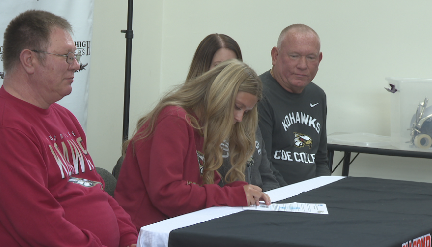 College signing celebrations for Emily Westerhold, Dakota Thorman, and ...
