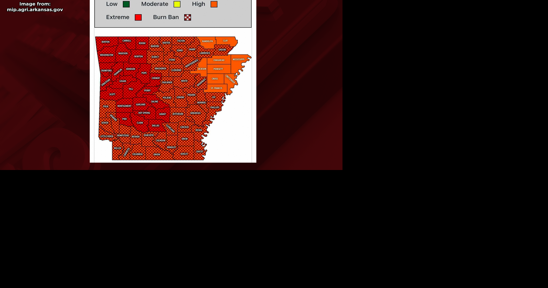 Most of Arkansas under burn ban; some NEA counties at high fire risk ...