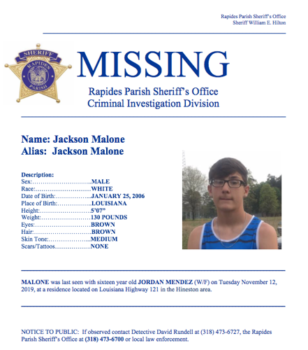 RPSO searching for two runaway juveniles last seen in Hineston area ...