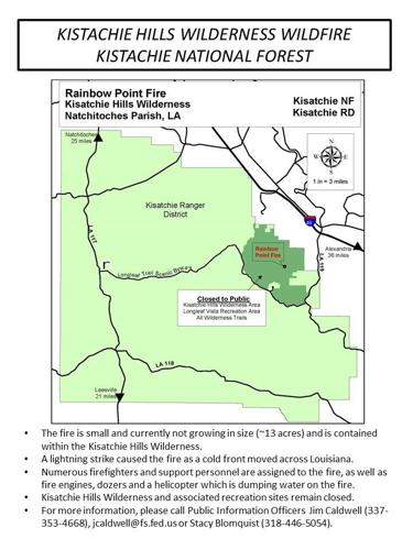 Wildfire on Kisatchie National Forest Update | Local News | klax-tv.com