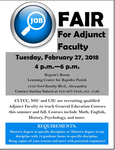 Adjunct Faculty Job Fair | Local News | klax-tv.com