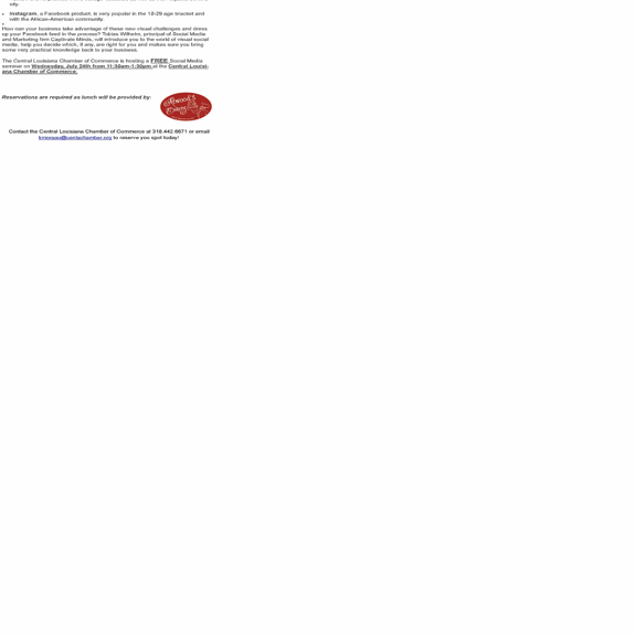 Cenla Chamber Seminar: The Visual Side of Media | Calendar | klax-tv.com