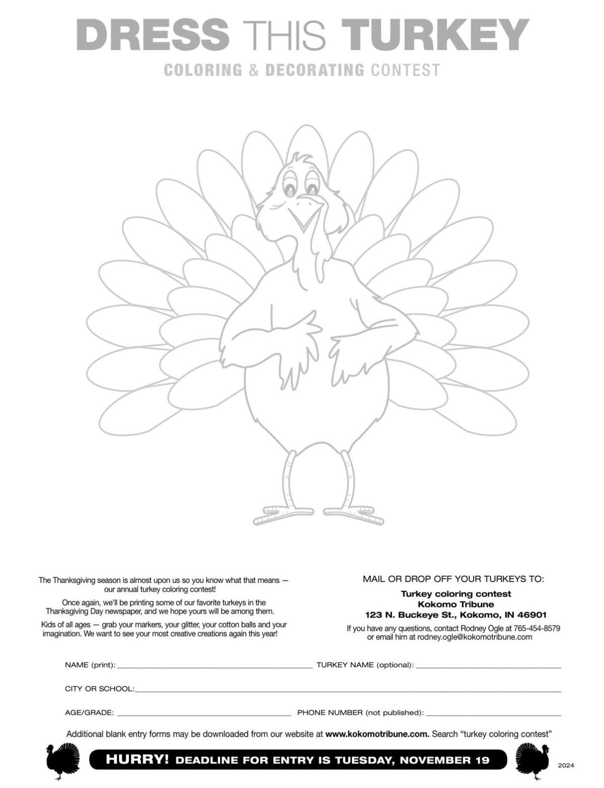 blank turkey coloring pages