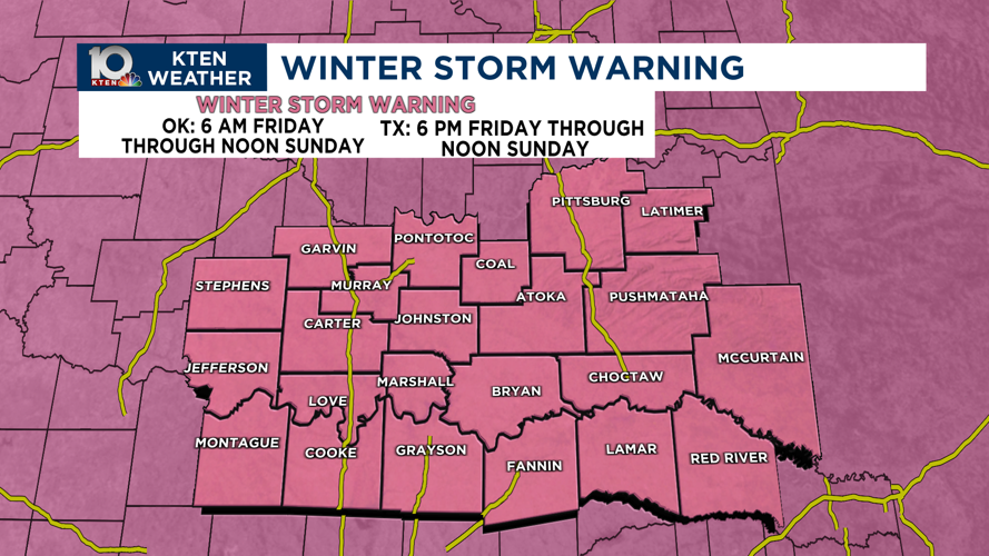 Winter Storm Warning for all of Texoma | Texoma-weather | kten.com