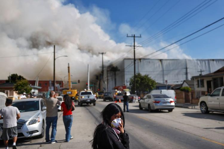 A fire at a cold-storage warehouse in Los Angeles has been burning for ...