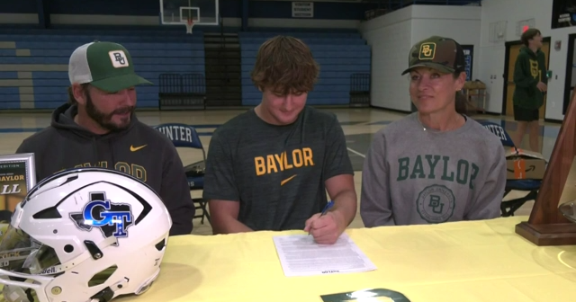 Five Gunter athletes sign to play in college | Sports | kten.com
