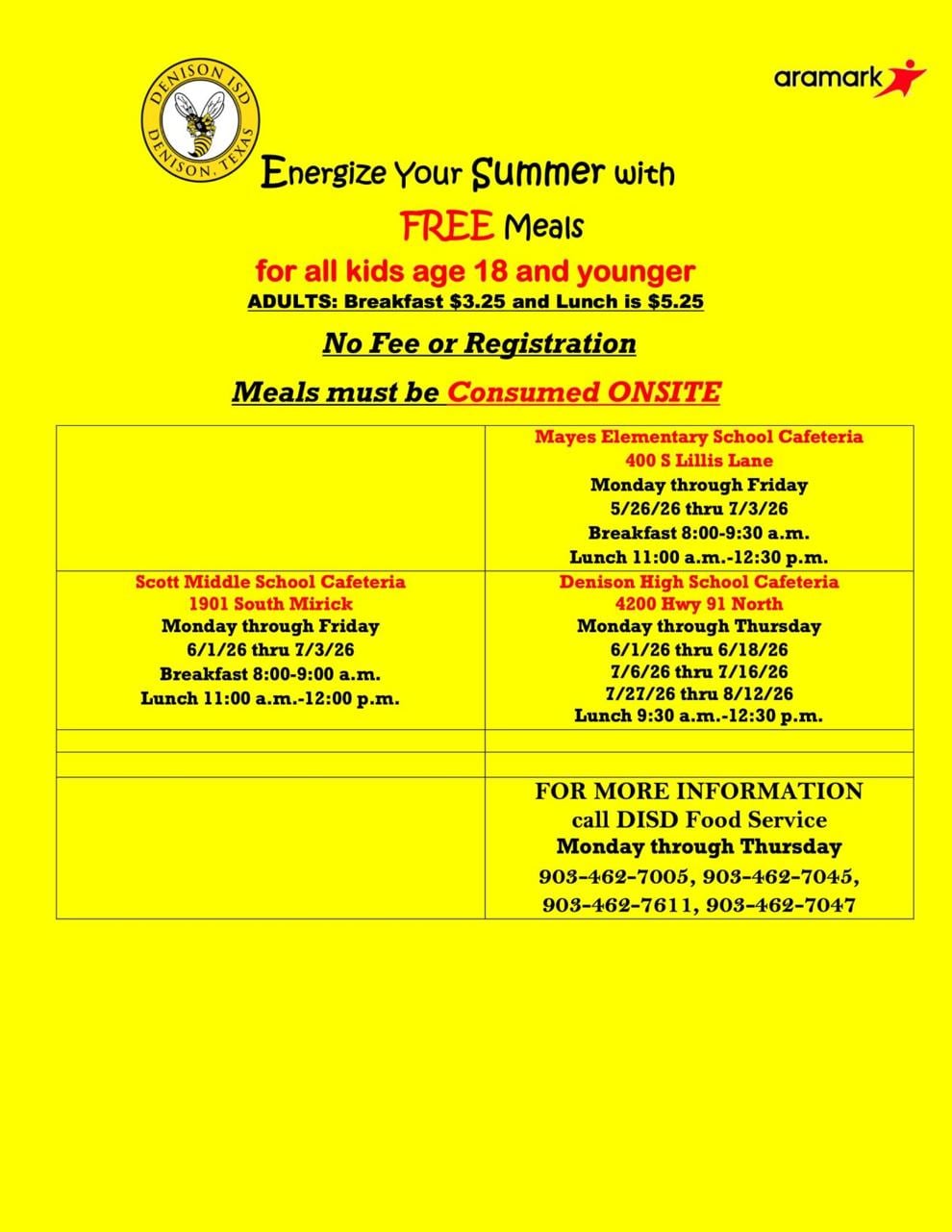 Free summer meals for Denison children | Health | kten.com
