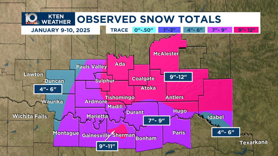 Record snow in Texoma liquid equivalent | Weather | kten.com