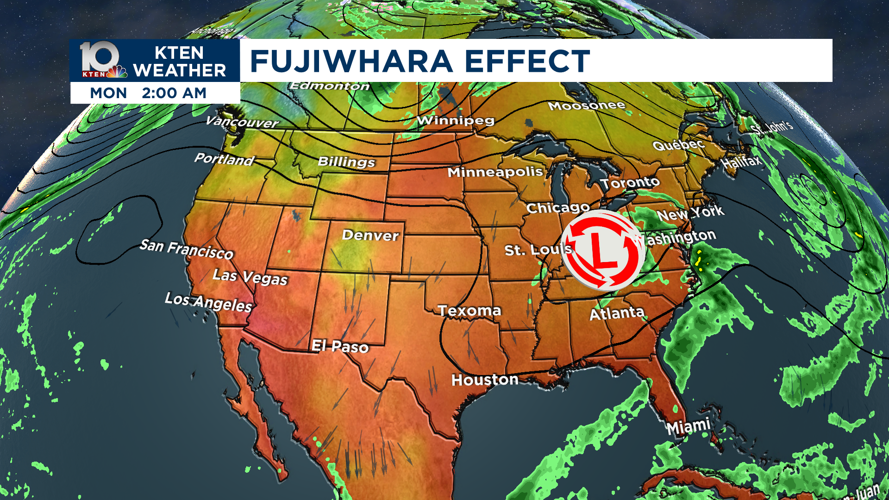 Fujiwhara Effect will impact Hurricane Helene | Weather | kten.com