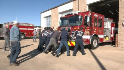 Durant's new fire truck gets a 'push-in' | | kten.com